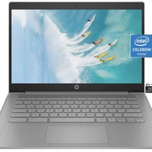 HP Chromebook Laptop Student Business (2023 Model),14‘ HD Display,Quad-Core Intel Celeron N4120 (Upto 2.6GHz),4GB RAM,64GB eMMC,HD Webcam,WiFi 5,UHD Graphics,Chrome OS +HubxcelAccessory,Modern Gray