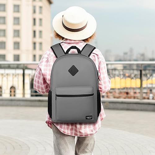 17 Inch School Backpack,Unisex Classic Bookbag Teens Schoolbag with USB Port for High School College Office Work Travel