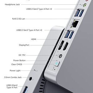 MINISFORUM TH80 Mini PC 11th Gen Core i7-11800H Micro Computer, DDR4 32GB RAM + 512GB PCIe SSD, HDMI/DP/USB-C(4K@60Hz) Outputs, 2.5G LAN, 5X USB3.2, Intel UHD Graphics Small Form Factor