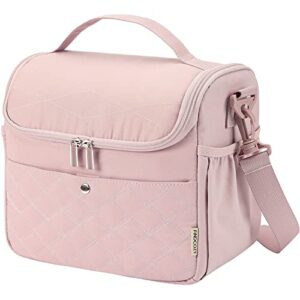 findcozy lunch bag, portable lunch box for women with adjustable shoulder strap, pink