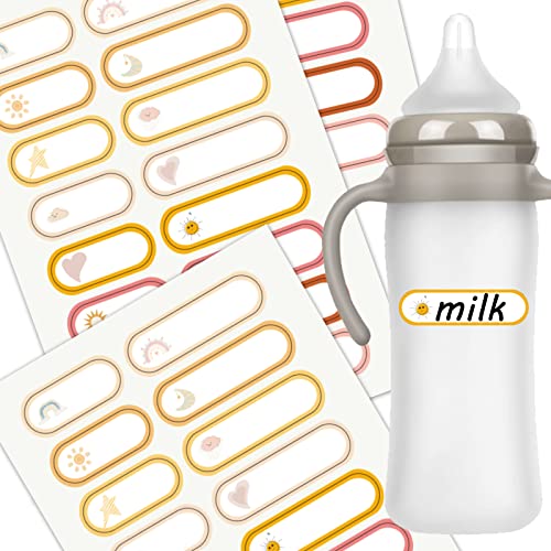 378 PCS Boho Baby Daycare Labels,Name Labels for Daycare for Babies Bottles Toys Food Containers Lunchbox Cups,Name Stickers for Babies Personalized