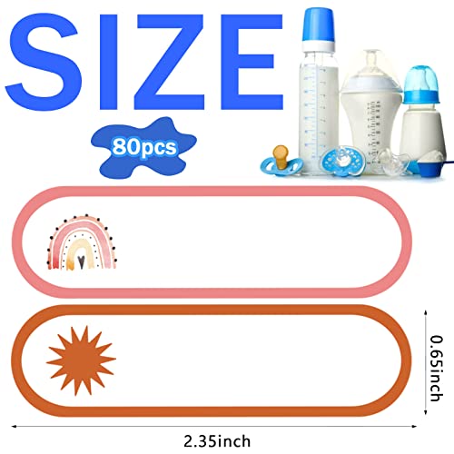 378 PCS Boho Baby Daycare Labels,Name Labels for Daycare for Babies Bottles Toys Food Containers Lunchbox Cups,Name Stickers for Babies Personalized