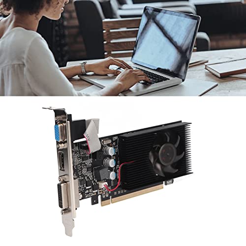 GT 610 Graphics Card, 2GB DDR3, Support DirectX 11 64 Bit, Single Fan GPU PC Gaming Video Card, PCI Express 2.0, VGA, DVI, HDMI