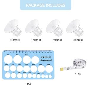 Vcekract Flange Inserts 15/17/19/21mm, Compatible with TSRETE, Medela, Momcozy S9/S9Pro/S12/S12Pro Wearable Breast Pump, Reduce 24mm Shield/Flange Nipple Tunnel Down to Correct Size 4PCS