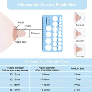 Vcekract Flange Inserts 15/17/19/21mm, Compatible with TSRETE, Medela, Momcozy S9/S9Pro/S12/S12Pro Wearable Breast Pump, Reduce 24mm Shield/Flange Nipple Tunnel Down to Correct Size 4PCS