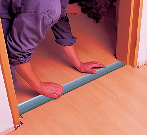 Vinyl-Door-Threshold-Ramp Self-Adhesive 36 inch, Threshold 1/2'' ~ 3/5'', Thresholds Ramps for Doorways, Wheelchair Ramp Edge-Reducer Threshold-Transition-Strip for Home/Door/Carpet/Tile/Floor (Grey)