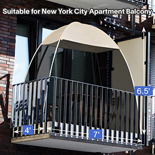 EighteenTek Screen House Room Pop Up Gazebo Outdoor Camping Canopy Tent Sun Shade Shelter Mesh Walls Not Waterproof 7’x4’x6.5’H Beige