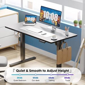 Electric Standing Desk - Height Adjustable Desk, 55 x 24 Inches Ergonomic Stand up Desk with Memory Preset, Sit Stand Computer Home Office Desk Standing Table with T-Shaped Metal Bracket, Black