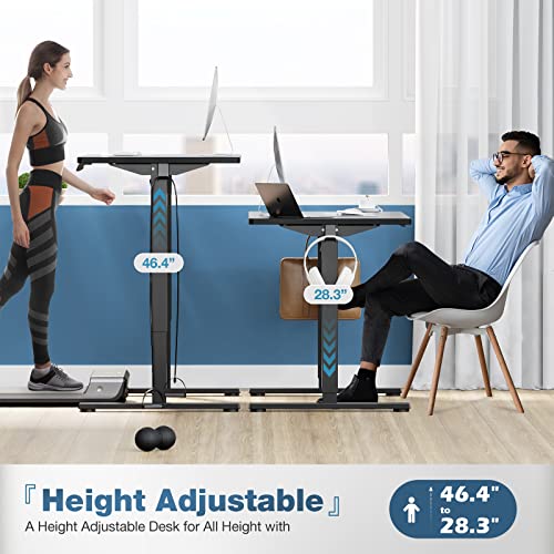 Electric Standing Desk - Height Adjustable Desk, 55 x 24 Inches Ergonomic Stand up Desk with Memory Preset, Sit Stand Computer Home Office Desk Standing Table with T-Shaped Metal Bracket, Black