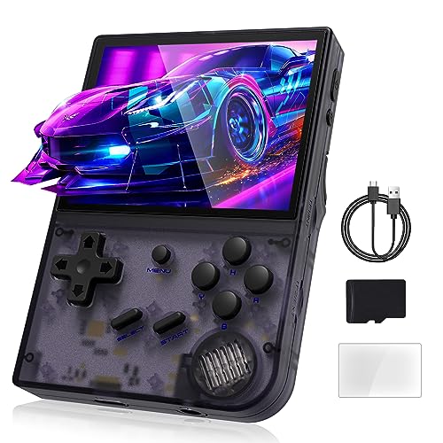 Retro Handheld Game Console, Anbernic RG35XX Handheld Emulator Console, Miyoo-Mini-Plus Style Portable Game Console Built-in 5474 Classic Games, Speaker, 2600mAh Rechargeable Battery(Purple)