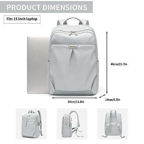 GOLF SUPAGS Women Laptop Backpack Fashion College Work Bag Travel Backpacks Fits 15 Inch Notebook (Pale Gray)