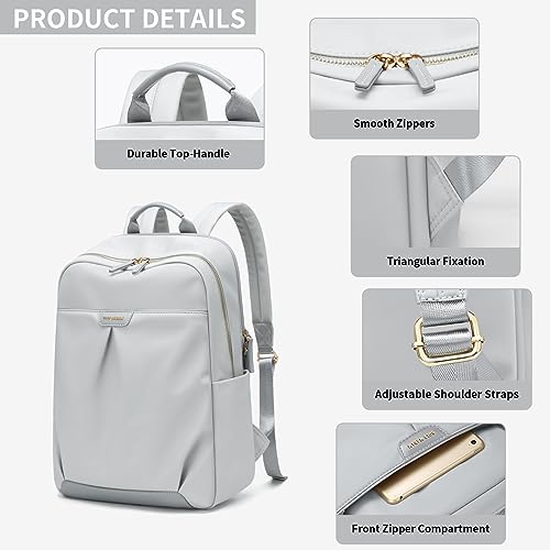 GOLF SUPAGS Women Laptop Backpack Fashion College Work Bag Travel Backpacks Fits 15 Inch Notebook (Pale Gray)