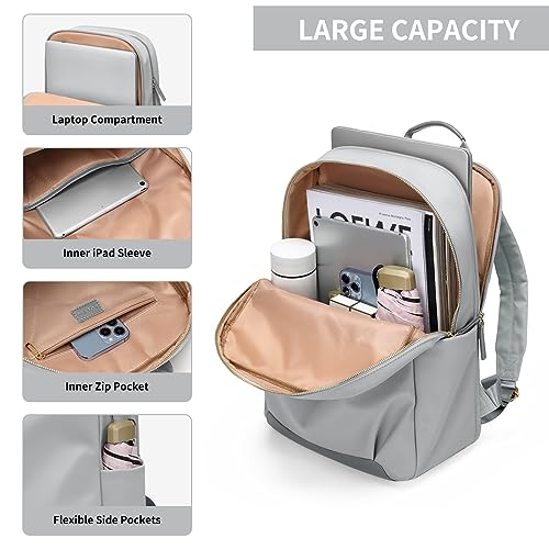 GOLF SUPAGS Women Laptop Backpack Fashion College Work Bag Travel Backpacks Fits 15 Inch Notebook (Pale Gray)