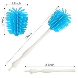 KOCOZA Silicone Baby Bottle Brush, 11" Water Bottle Cleaner Brush Soft No Scratch BPA-Free, for Baby Bottles, Sports Bottle, Vase, Glassware, Cups, Dishwasher & Sterilizer Safe(Blue)