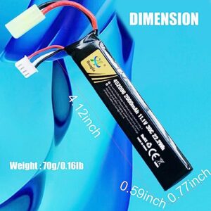 XDJXWJN 2pcs X 2000mAh 30C 11.1V Lipo Airsoft Battery with Mini Tamiya Connector for Airsoft Model Airsoft Rifle