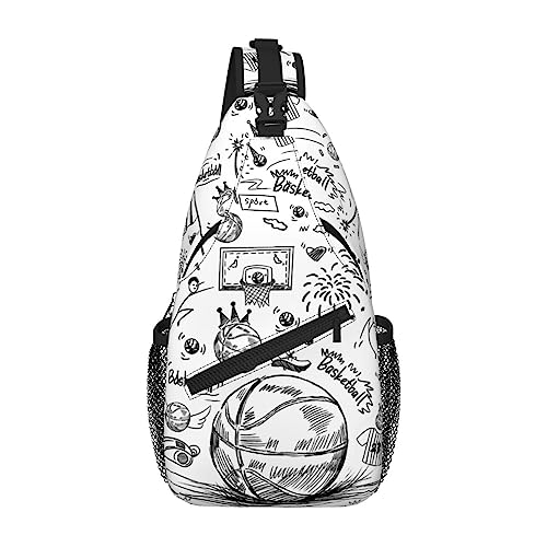 RUVNSR Basketball Sling Bag Sport Ball Basketball Chest Bag Casual Backpack Crossbody Bags Travel Hiking Daypack For Adults Women Men Gifts