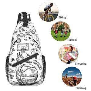 RUVNSR Basketball Sling Bag Sport Ball Basketball Chest Bag Casual Backpack Crossbody Bags Travel Hiking Daypack For Adults Women Men Gifts