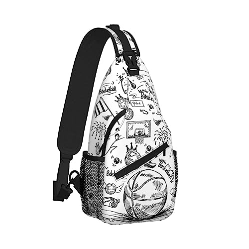 RUVNSR Basketball Sling Bag Sport Ball Basketball Chest Bag Casual Backpack Crossbody Bags Travel Hiking Daypack For Adults Women Men Gifts