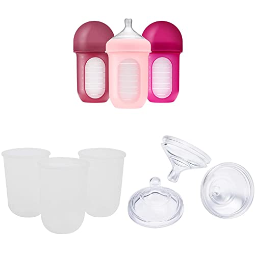 Boon NURSH Reusable Silicone Baby Bottles & NURSH Reusable Silicone Replacement Pouch & Unisex Boon NURSH Silicone Replacement Nipple