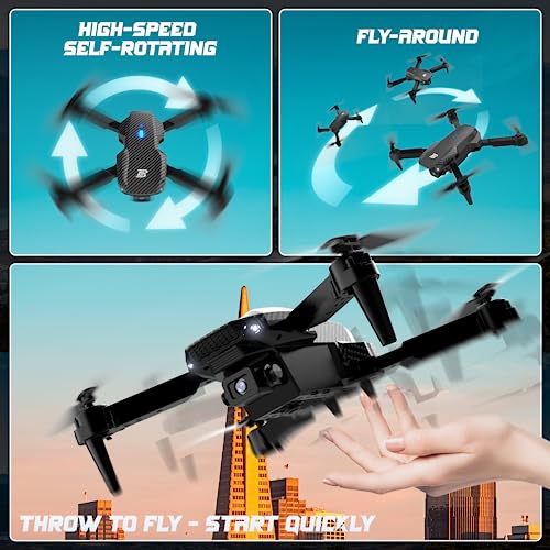 BEZGAR BD101 Drone with 1080P Camera for Adults and Kids - Foldable FPV Remote Control Drone with Gestures Selfie, Auto Hover, One Key Start/Land, 3D Flips, 2 Batteries, Toys Gifts for Boys Girls