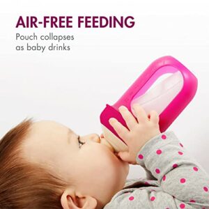 Boon NURSH Reusable Silicone Baby Bottles with Collapsible Silicone Pouch Design — Everyday Baby Essentials & NURSH Reusable Silicone Baby Bottles with Collapsible Silicone Pouch Design