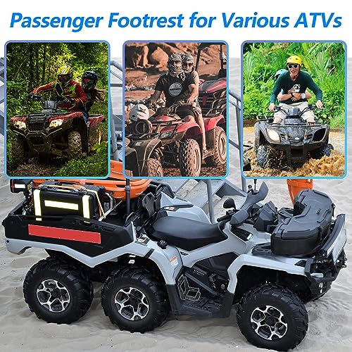 Pairs ATV Foot Rests for 4 Wheeler Rear Passenger Foot Pegs Universal Foldable Footrest Compatible for Polaris Sportsman Scrambler Grizzly Foreman Cforce Fourtrax