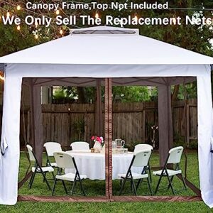 SCOCANOPY Universal Replacement Mosquito Netting Screen Walls for 10x10 Canopy Or Gazebo, Set of 4 Panels (Brown)