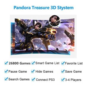 IDYNIREL 3D Pandora Box 40S Arcade Games Console, 26800 Games Installed Arcade Games Machine, 1280x720 Full HD, Search/Save/Hide/Pause Games, Favorite List, Two Separated Joysticks,1-4 Players……