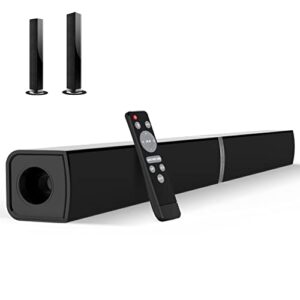 mzeibo tv sound bar, sound bars for tv bluetooth 5.0 soundbar 50w 32inch split soundbars with hdmi-arc/optical/aux connection, 2-in-1 detachable soundbar for home theater audio