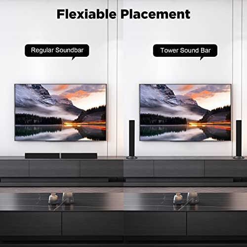 MZEIBO TV Sound Bar, Sound Bars for TV Bluetooth 5.0 Soundbar 50W 32Inch Split Soundbars with HDMI-ARC/Optical/AUX Connection, 2-in-1 Detachable Soundbar for Home Theater Audio