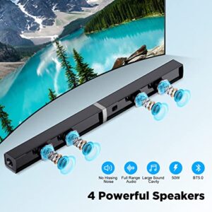 MZEIBO TV Sound Bar, Sound Bars for TV Bluetooth 5.0 Soundbar 50W 32Inch Split Soundbars with HDMI-ARC/Optical/AUX Connection, 2-in-1 Detachable Soundbar for Home Theater Audio