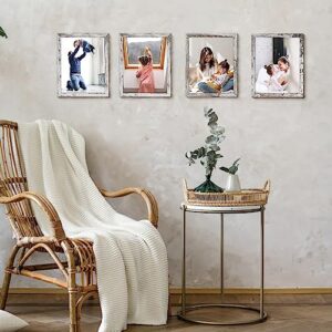 EdenseeLake 8x10 Picture Frame Set of 15, Distressed White Farmhouse Wood Photo Frame 8 by 10 for Wall or Tabletop Display