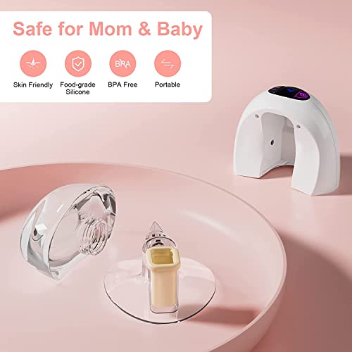 Breast Pump Hands Free, 1600Mah Battery Portable Breast Pump with 4 Modes & 9 Levels, Pumply Wearable Electric Breast Pump with Low Noise and 16/18/20/22/24mm Flanges (Double) (2 Pack)