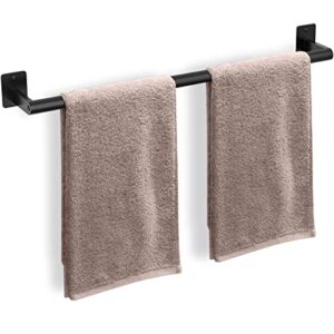 bathroom towel bar, 24 inch towel racks for bathroom wall mounted, heavy duty bath hand towel holder organizer, modern home decor towel rod bathroom hardware accessories, matte black single bar