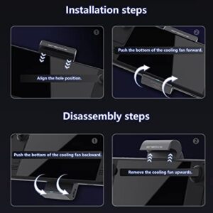 BINBOKPLAY V1 Steam Deck Fan for Cooling, Steam Deck Cooler for CPU with Steam Deck Dock Function for Steam Deck Accessories, Exhaust Cooling System, LED Indicator, Rechargeable USB Port