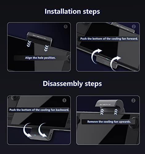 BINBOKPLAY V1 Steam Deck Fan for Cooling, Steam Deck Cooler for CPU with Steam Deck Dock Function for Steam Deck Accessories, Exhaust Cooling System, LED Indicator, Rechargeable USB Port