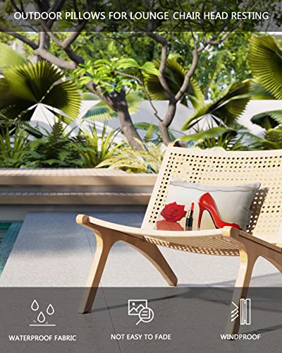 Chaise Lounge Head Resting Pillows Sexy Red Rose High Heels and Lipstick Outdoor Lumbar Pillows Waterproof Patio Furniture Pillow with Insert Adjustable Elastic Stripe for Recliner Beach Chairs