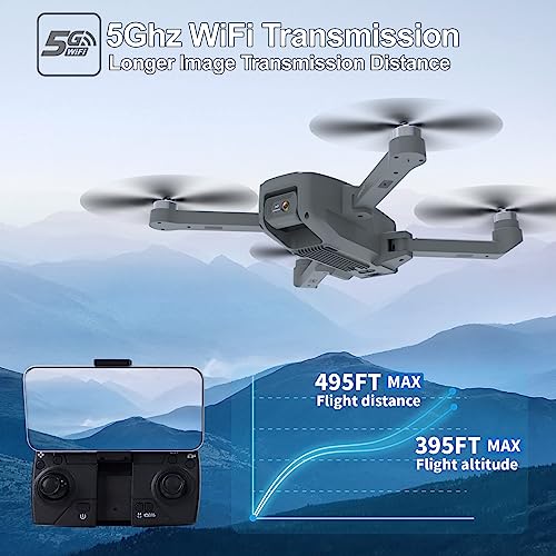 Brushless Motor Drones with 2 Cameras 40KM/h MAX Wind Resistance Class 4 for Adults 5GHz WIFI FPV Drone with HD Camera RC Quadcopter for Beginners 2 Batteries 30 Minutes idea16 UAV