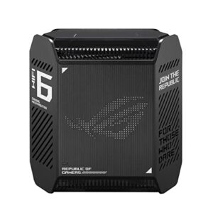 ASUS ROG Rapture GT6 (AX10000) Tri-Band WiFi 6 Extendable Gaming Router, 2.5G Port, Triple-Level Game Acceleration, UNII 4, Free Lifetime Internet Security, AiMesh Compatible, Black