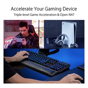 ASUS ROG Rapture GT6 (AX10000) Tri-Band WiFi 6 Extendable Gaming Router, 2.5G Port, Triple-Level Game Acceleration, UNII 4, Free Lifetime Internet Security, AiMesh Compatible, Black