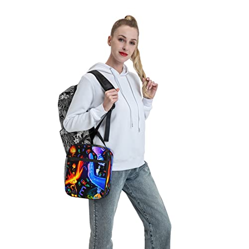 Èĺèm̥èňťáĺ Cartoon Lunch Box Insulated Lunch Bag - Durable Small Lunch Bag Reusable Adults Tote Bag Lunch Box for Adult Men Women