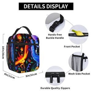 Èĺèm̥èňťáĺ Cartoon Lunch Box Insulated Lunch Bag - Durable Small Lunch Bag Reusable Adults Tote Bag Lunch Box for Adult Men Women