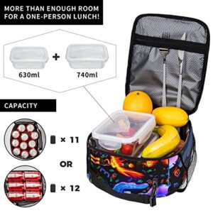 Èĺèm̥èňťáĺ Cartoon Lunch Box Insulated Lunch Bag - Durable Small Lunch Bag Reusable Adults Tote Bag Lunch Box for Adult Men Women