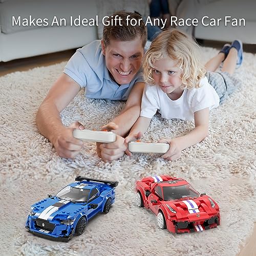 CADA Remote Control Car Blue Knight, 325 Pcs RC Cars Building Toys, Model Car Kits Building Blocks, STEM Toys for Boys with Programmable APP, Birthday Gifts for Kids 6 7 8 9 10+ Years Old