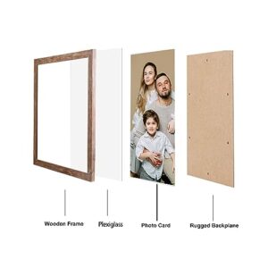 Capcillin 18x18 Picture Frame, Rustic Brown Poster Frame, Composite Wood with Polished Plexiglass - Horizontal and Vertical Formats for Wall, Wall Gallery Photo Frames