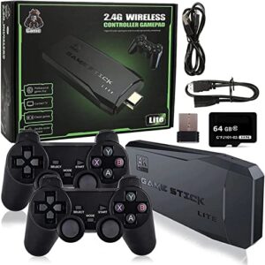 Game Stick 4k 64 GB - 10,000 Retro Games, Wireless Retro Game Console, 2.4G Wireless Controller Gamepad 4K Game Stick, 4K HDMI Output TV Game Stick (128G)