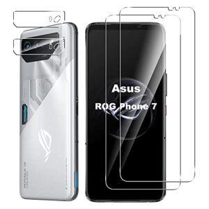 suttkue for asus rog phone 7/7 pro/7d/7 ultimate screen protector with camera lens protector,9h hardness anti-scratch tempered glass flim,case friendly,anti-fingerprint,anti-scratch (2+2 pack)