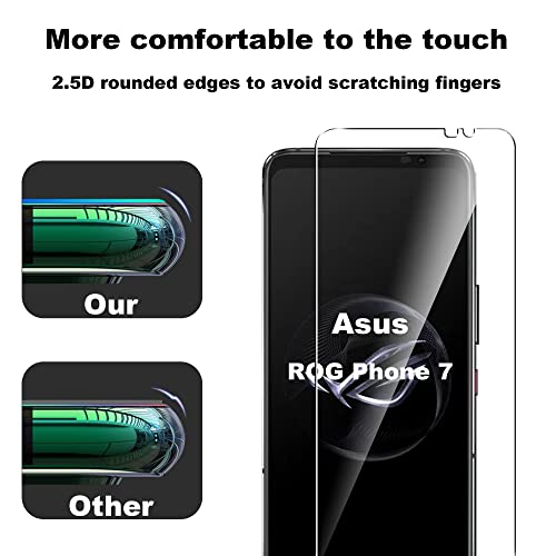 Suttkue for Asus ROG Phone 7/7 PRO/7D/7 Ultimate Screen Protector with Camera Lens Protector,9H Hardness Anti-Scratch Tempered Glass flim,Case Friendly,Anti-Fingerprint,Anti-Scratch (2+2 PACK)