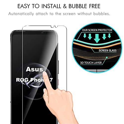 Suttkue for Asus ROG Phone 7/7 PRO/7D/7 Ultimate Screen Protector with Camera Lens Protector,9H Hardness Anti-Scratch Tempered Glass flim,Case Friendly,Anti-Fingerprint,Anti-Scratch (2+2 PACK)