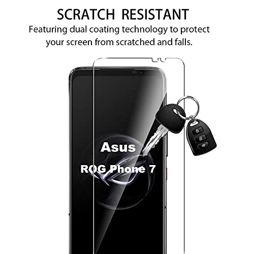 Suttkue for Asus ROG Phone 7/7 PRO/7D/7 Ultimate Screen Protector with Camera Lens Protector,9H Hardness Anti-Scratch Tempered Glass flim,Case Friendly,Anti-Fingerprint,Anti-Scratch (2+2 PACK)